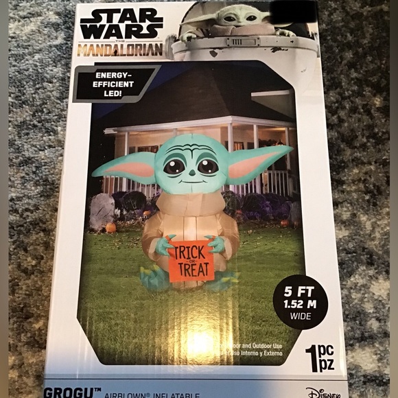 Gemmy | Holiday | Halloween Inflatable 5ft Sitting Grogu With Trick R ...